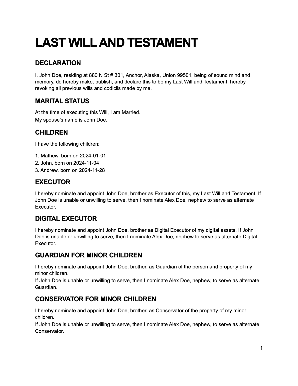 Free Last Will and Testament Forms [PDF Download]