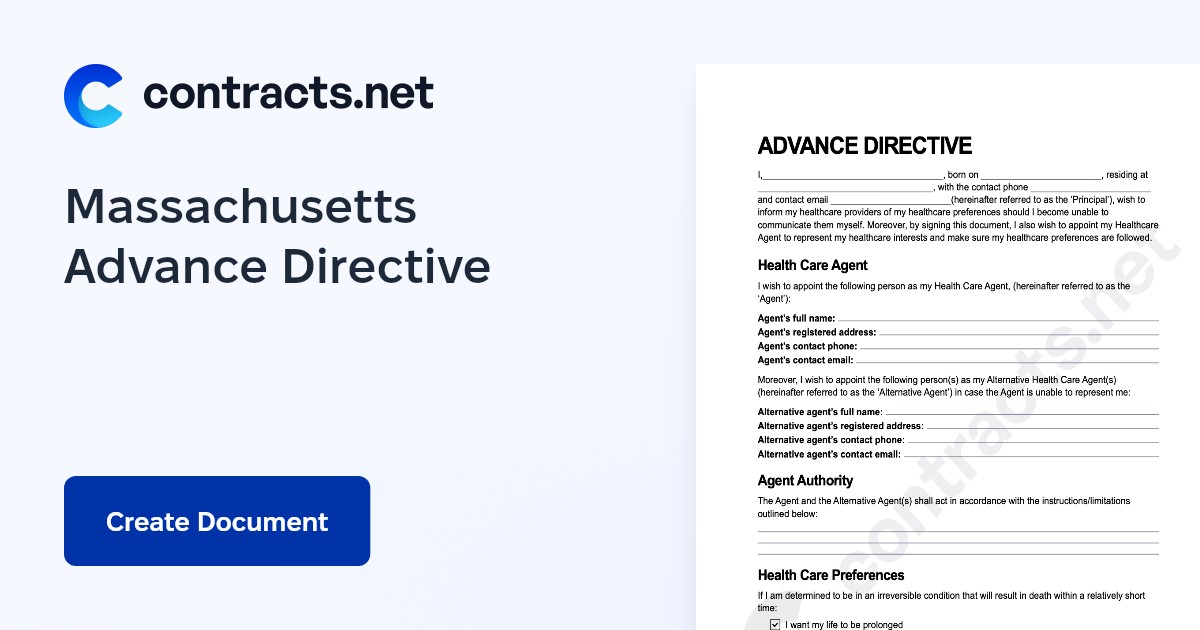 Massachusetts Advance Directive Form [PDF]