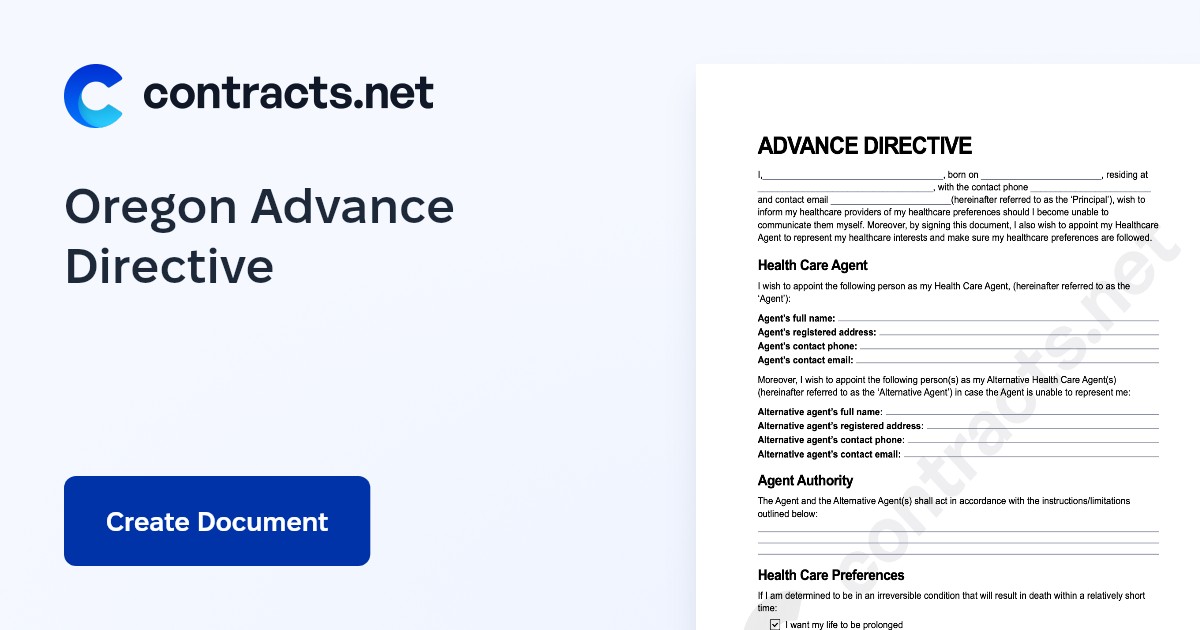 Oregon Advance Directive Form [PDF]