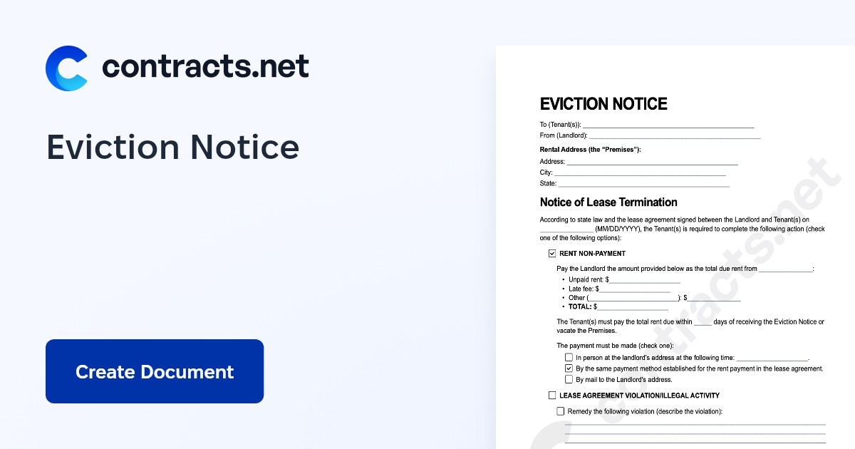 Eviction Notice Form + Free Templates [Download]