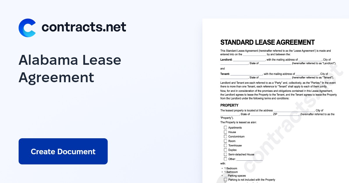 Download Alabama Rental Lease Agreement Templates [PDF]