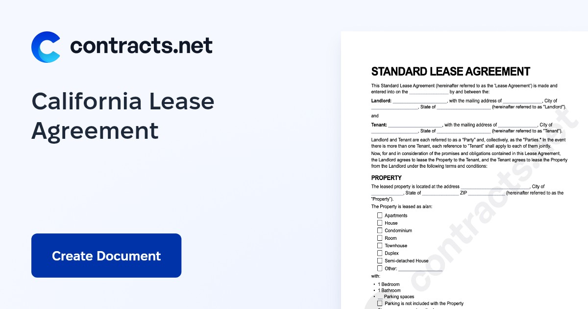 Download California Rental Lease Agreement Templates [PDF]
