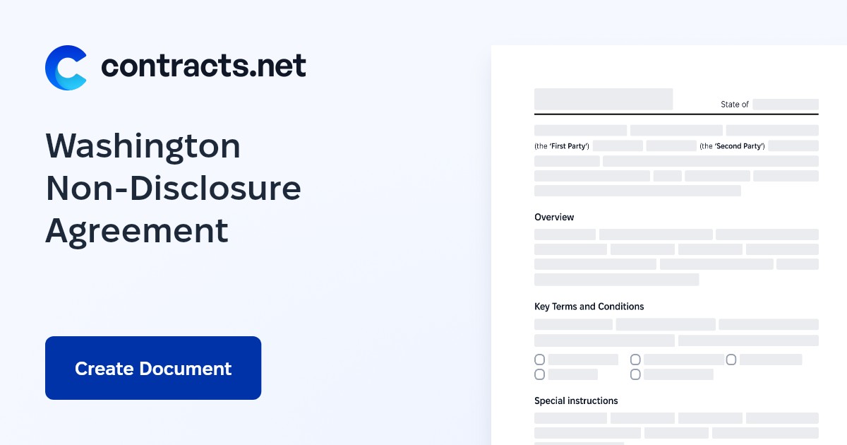 Download Washington Non-Disclosure Agreement Template [PDF]