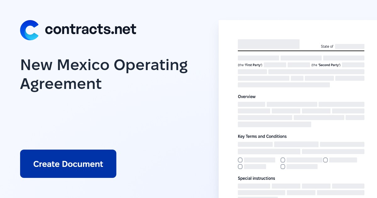 New Mexico LLC Operating Agreement Template [PDF]