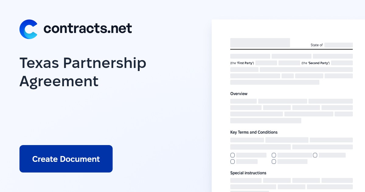Download Texas Partnership Agreement Templates [PDF]