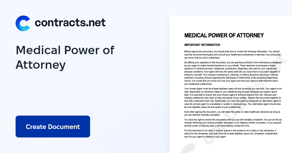 Free Medical Power of Attorney (MPOA) Forms [PDF Download]