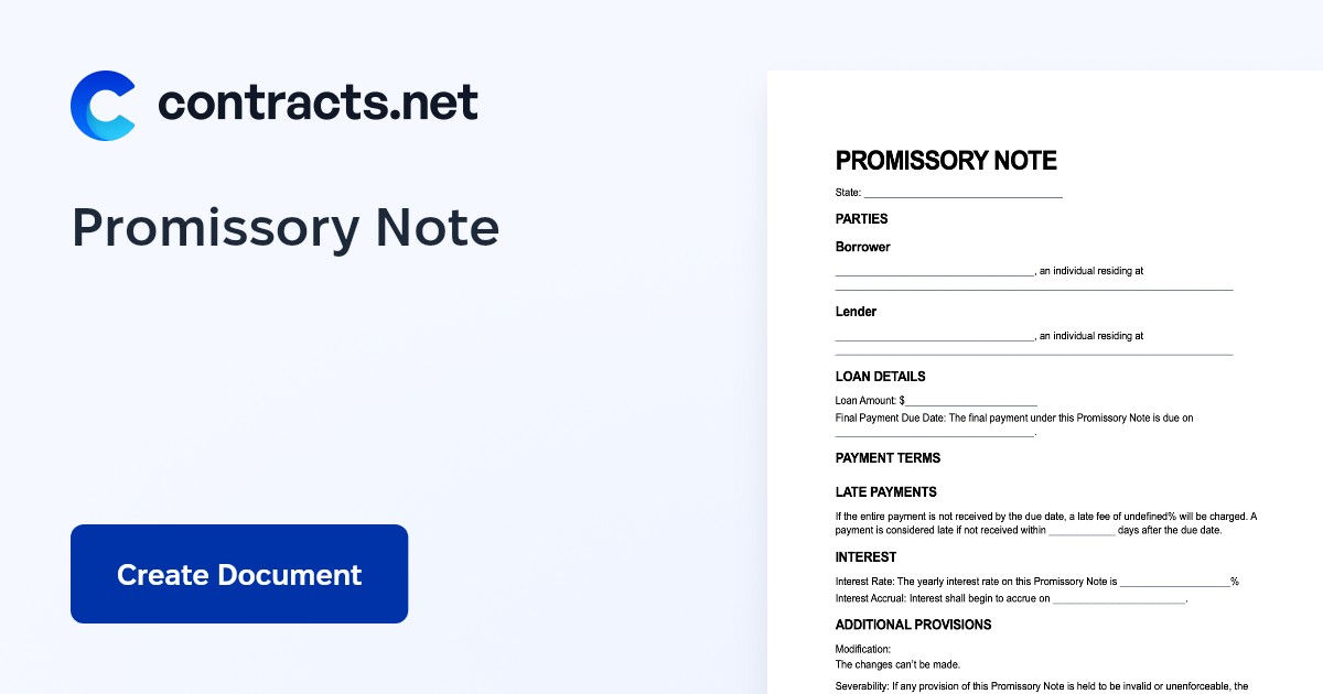 Free Promissory Note Forms [PDF Download]