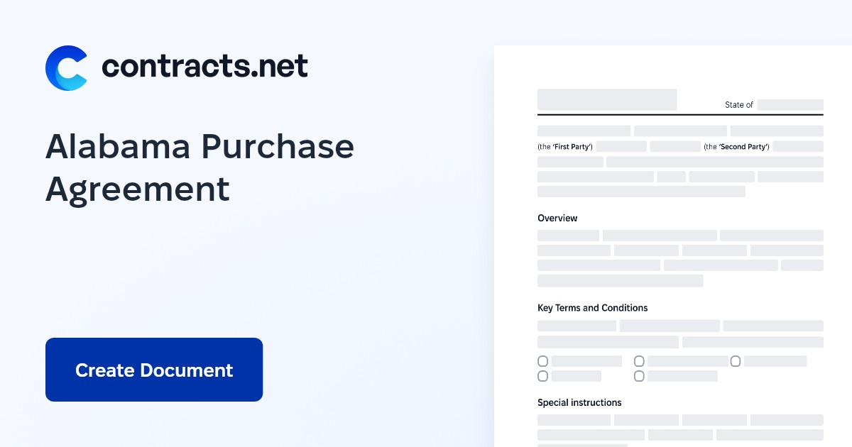 Download Alabama Purchase Agreement Form [PDF]