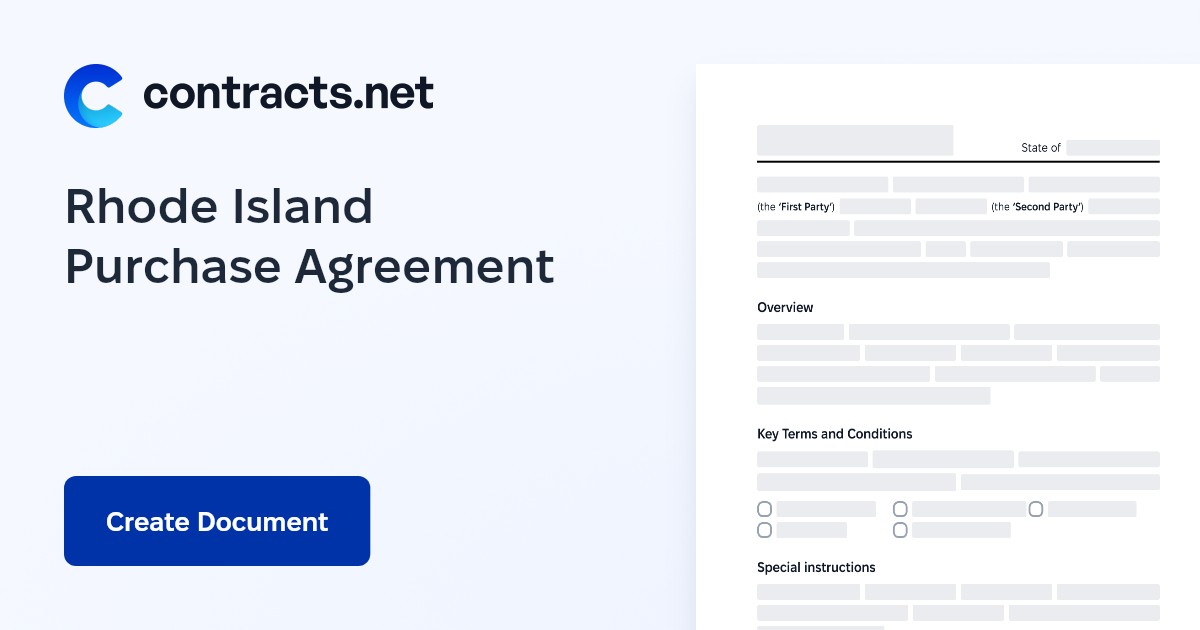 Download Rhode Island Purchase Agreement Form [PDF]